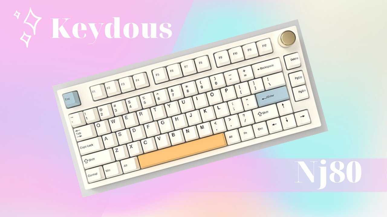 Đánh Giá Keydous NJ80 | Akko Vintage White | Keycap XDA - YouTube