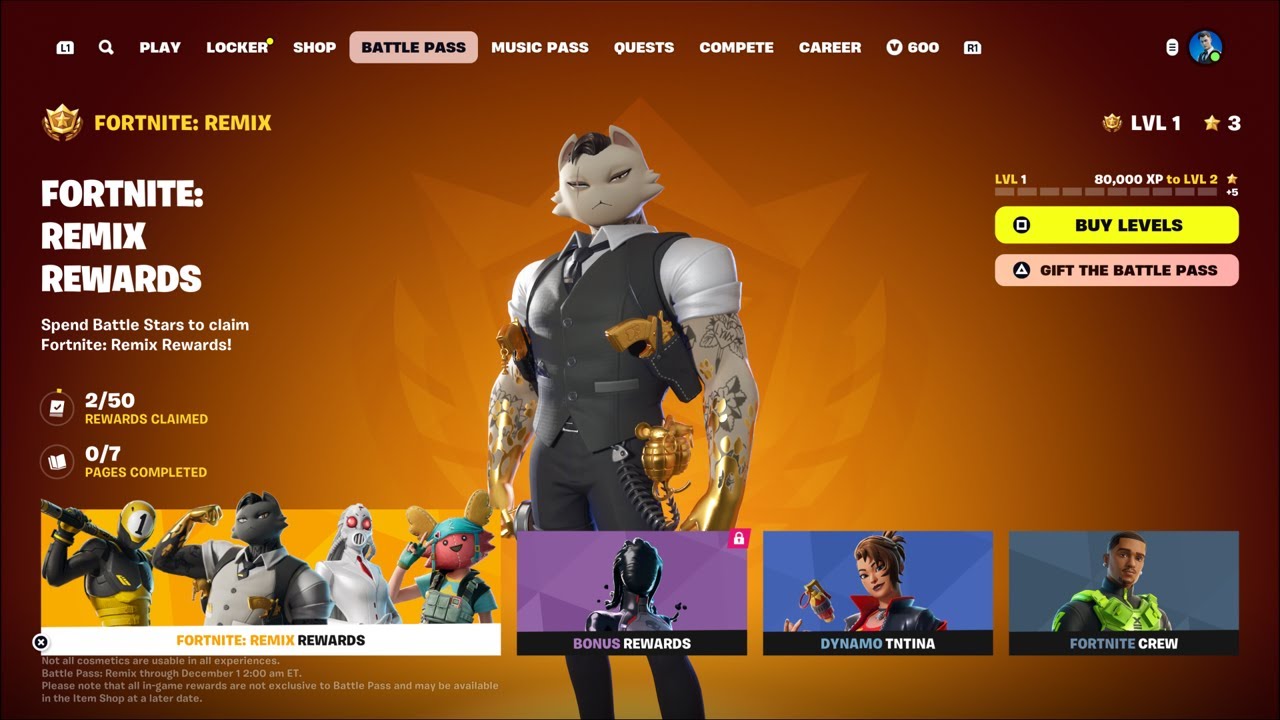 Fortnite chapter 2 Remix entire battle pass full showcase - YouTube