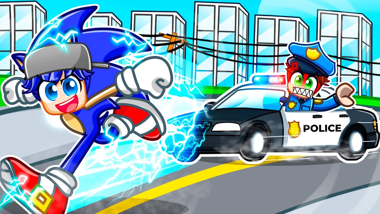 Racing POLICE as SONIC in Roblox Jailbreak! - YouTube