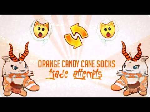 Animal Jam Orange Candy Cane Socks Trade Attempts - YouTube