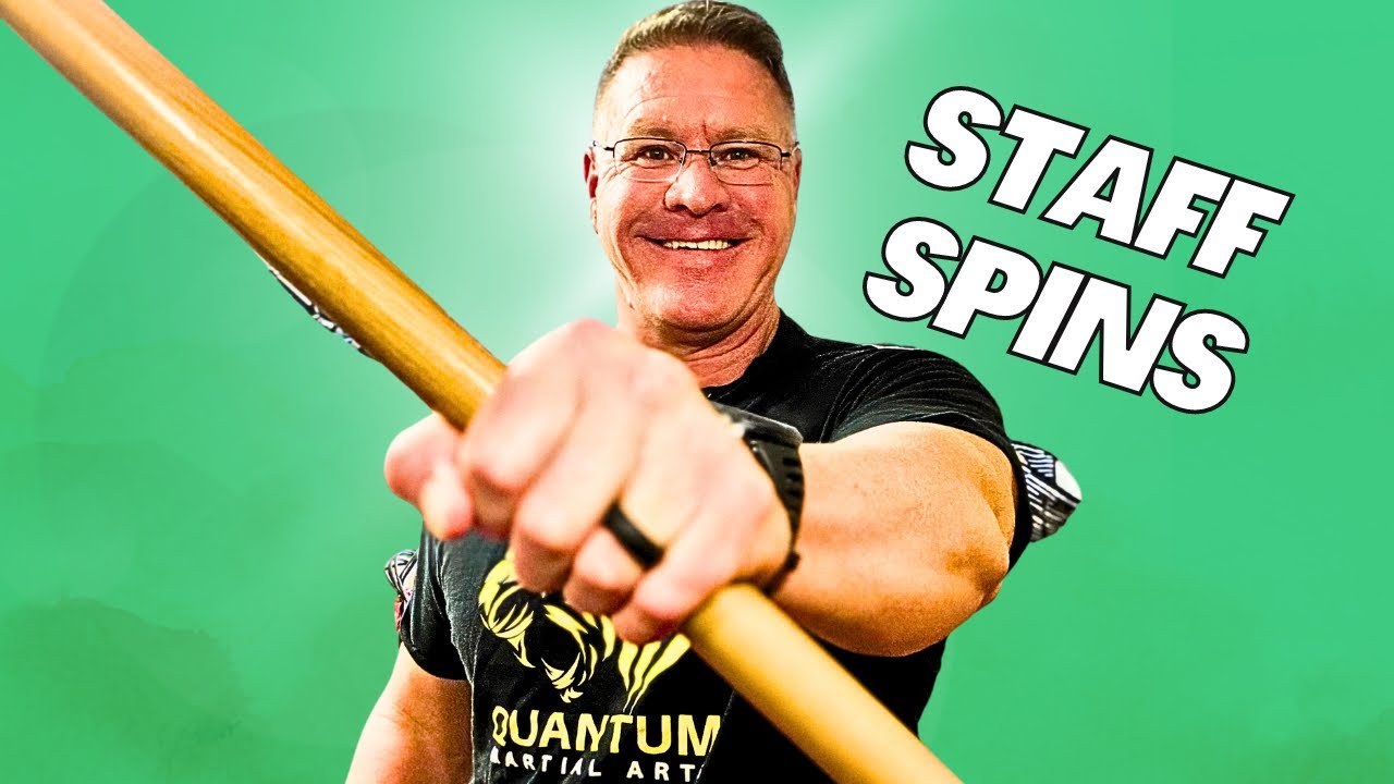Staff spinning tutorial one handed - YouTube