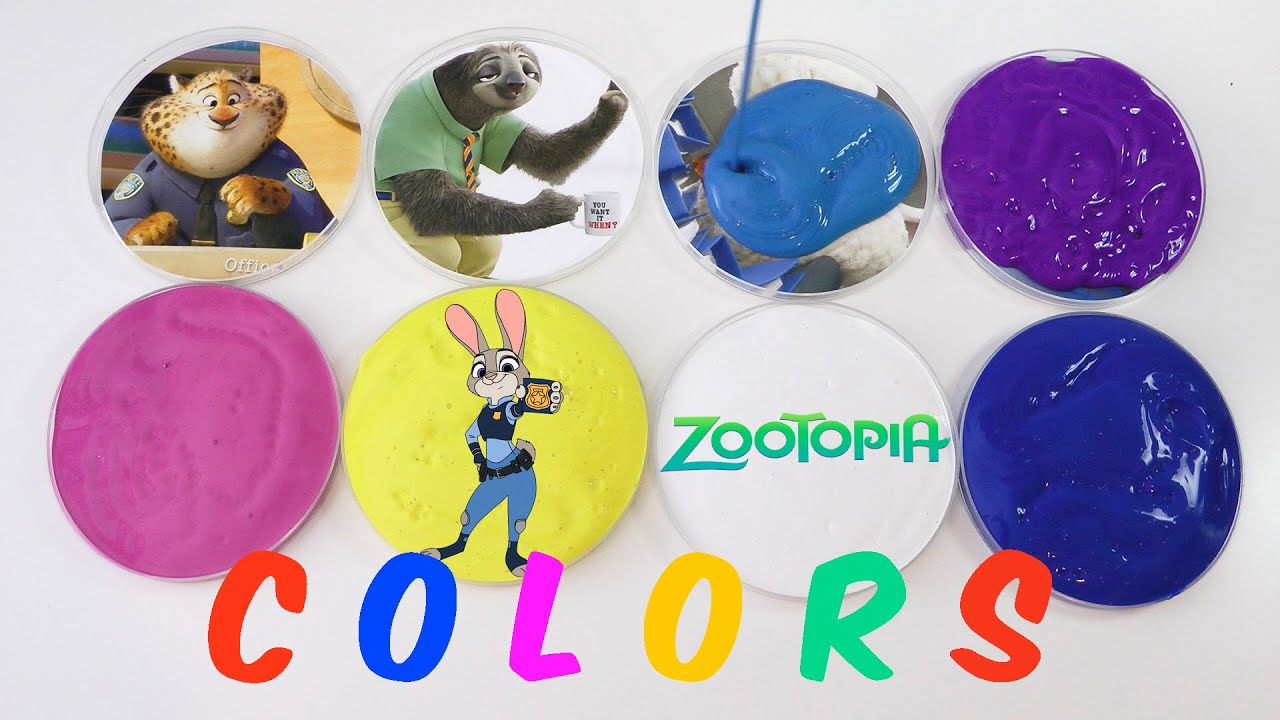 LEARNING COLORS for Kids with Zootopia Toys Flash, Judy Hopps, Nick ...