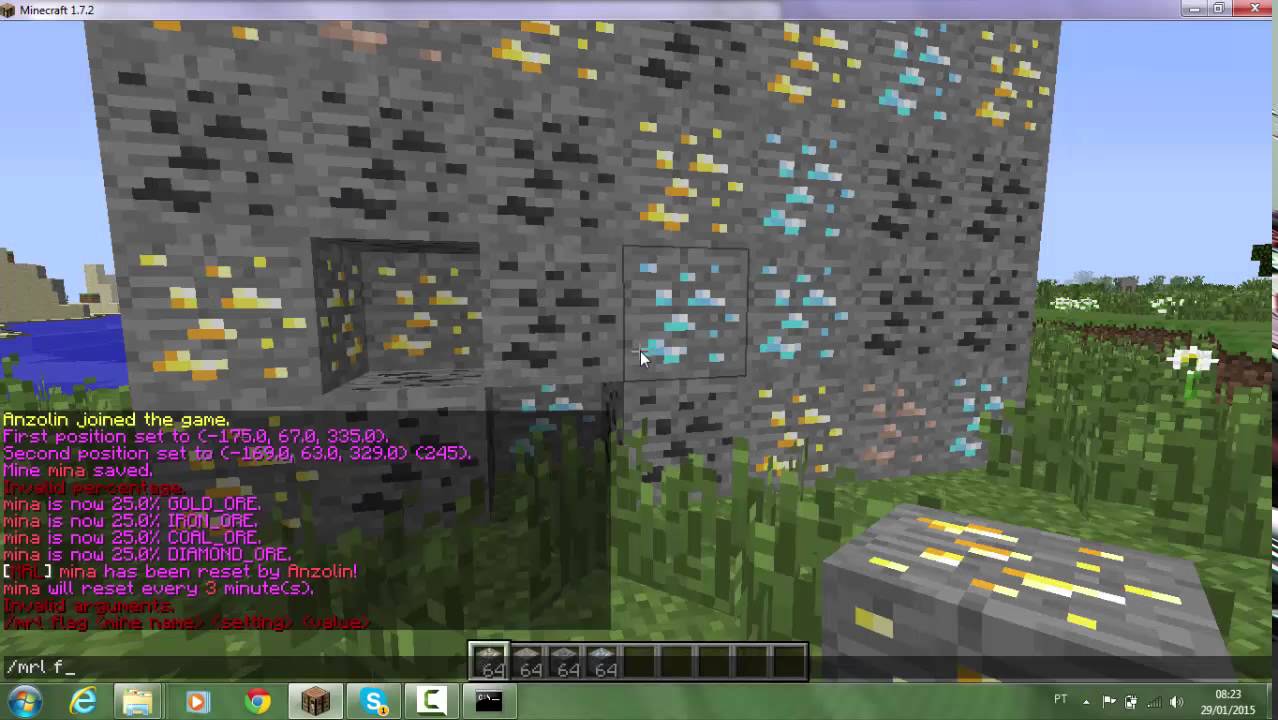 MineResetLite Minecraft 1.7.2 Plugin (Resetar Mina Automaticamente) - YouTube