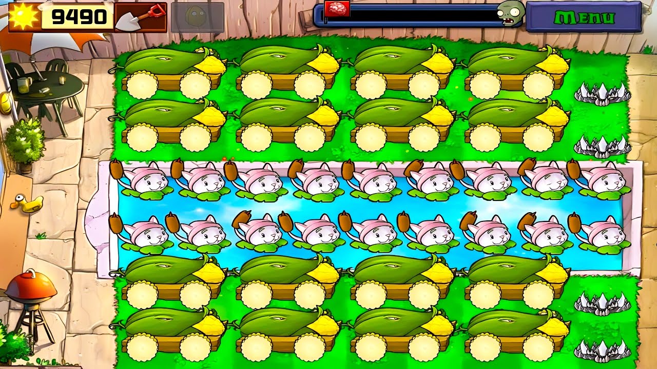 PVZ MOD *COB CANNON, SPIKEROCK And CATTAIL COMBO VS ALL ZOMBIES ...