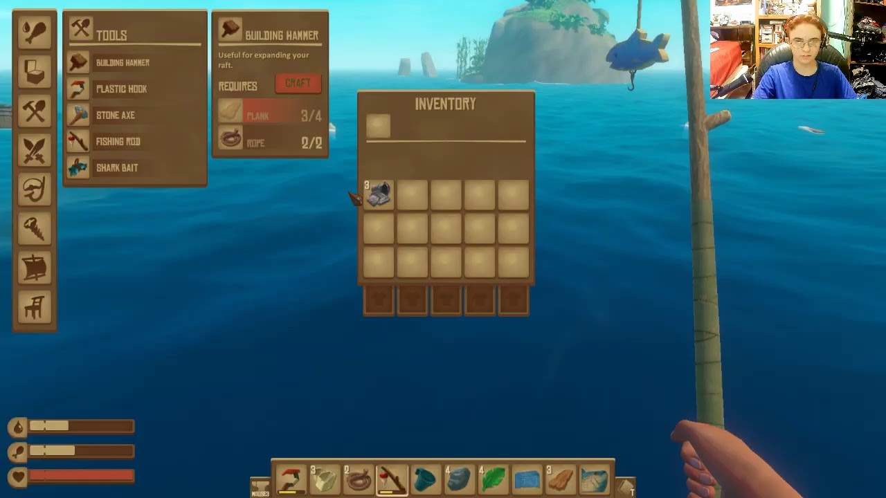 im teaching my friend how to play raft - YouTube