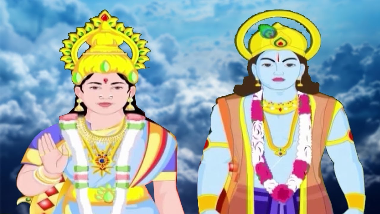 Lord Krishna & King Jambavan - ശ്രീ കൃഷ്ണനും രാജാ ജംബവനും - കൃഷ്ണ കഥക ...