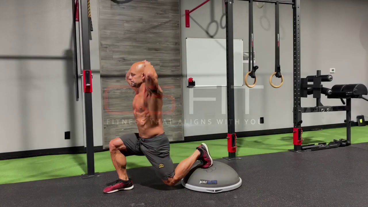 Prisoner Rear Foot Elevated Split Squat (on BOSU Ball) - YouTube