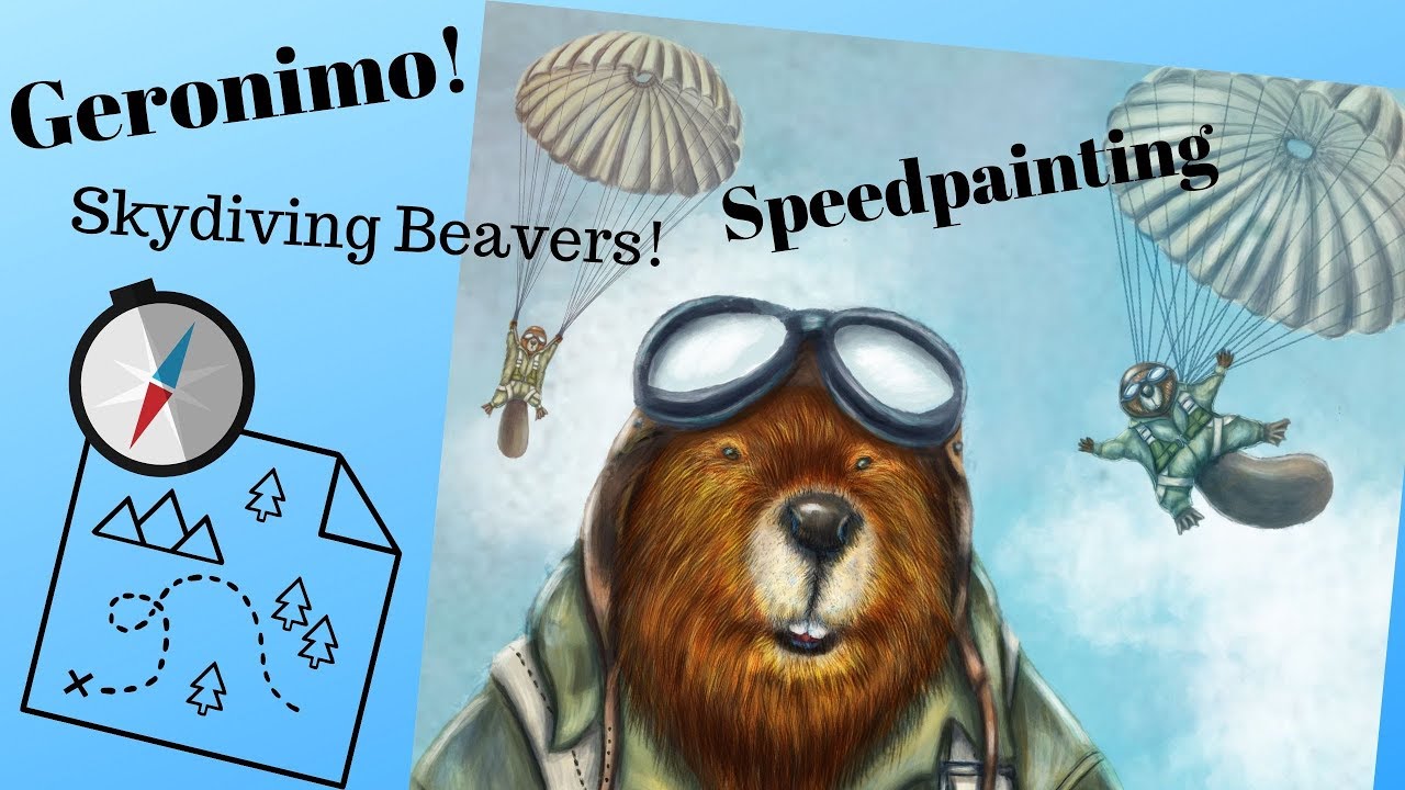 Geronimo! Skydiving Beaver Speedpaint! - YouTube