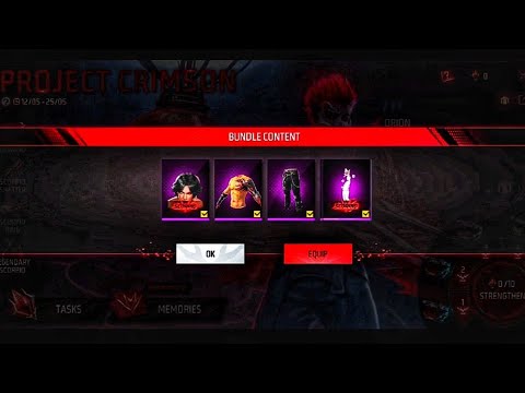 ORION CHARACTER FREE EMOTE + BUNDLE FREE FIRE 💥😈 PROJECT CRIMSON 🔥😲 ...