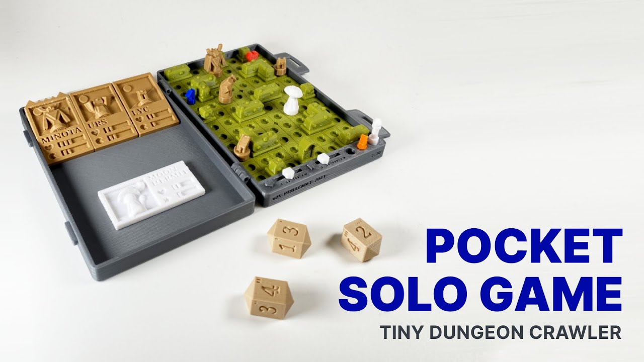 Pocket Dungeon Solo Gameplay - A 3d printed tiny board game - YouTube