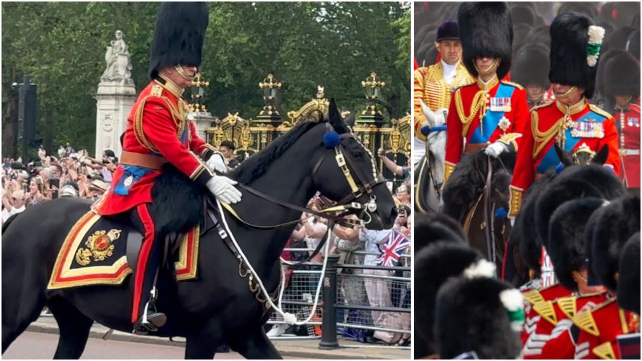 HIS MAJESTY KING CHARLES ON HORSEBACK LEADS THE ROYALS & GUARDS TO HIS ...