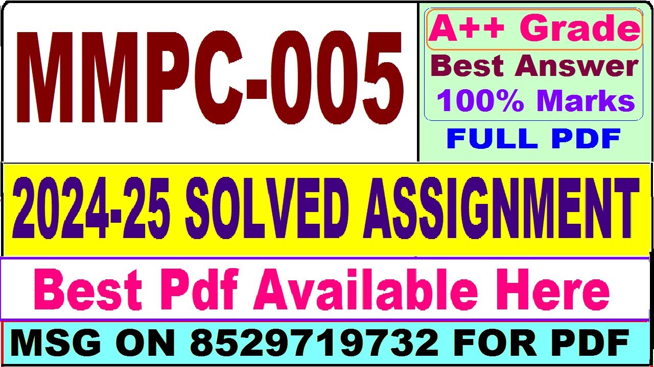 MMPC 005 solved assignment 2024-25 || mmpc 005 solved assignment 2025 || ignou MBA mmpc5 2025 ...