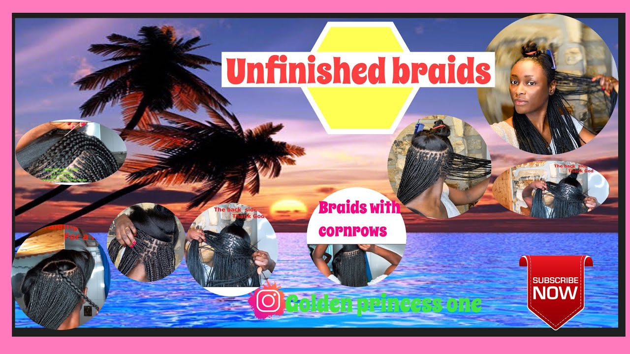 My unfinished braids useing expression (kenekelon hair)2packs - YouTube