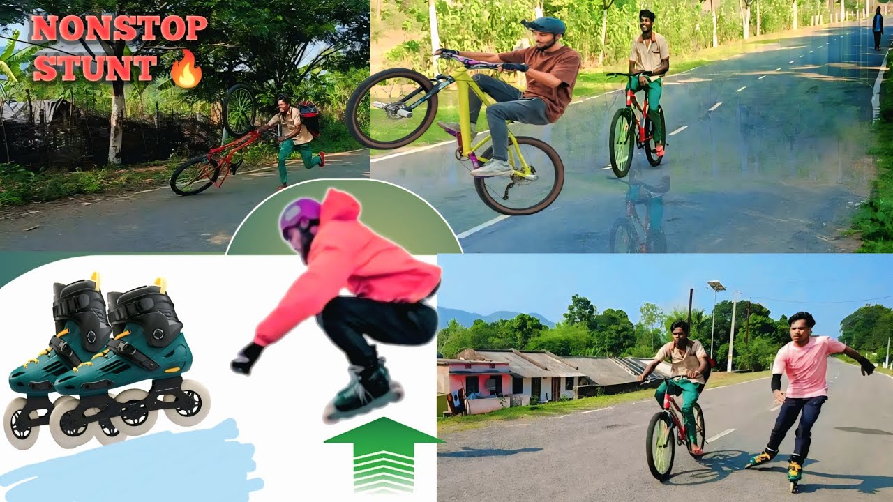PUBLIC RELATIONS 🔥|| CYCLE AND SKATE || NONSTOP STUNT 😱🔥 - YouTube