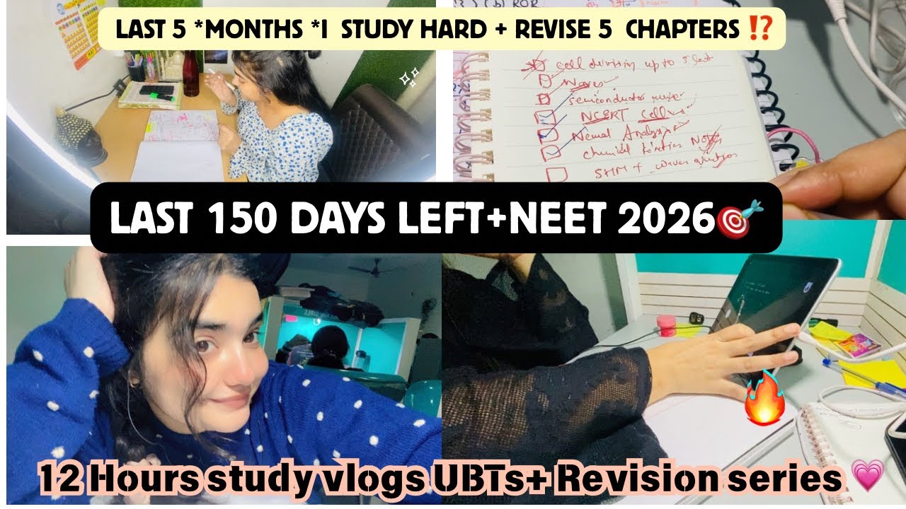 Last 150 days left for *NEET 2026⁉️| Study 📚 12 hours in a day #neet # ...