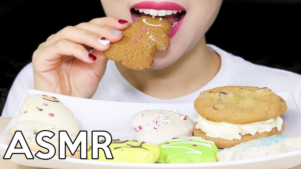 ASMR Christmas Cookies 크리스마스 쿠키 리얼사운드 먹방 Eating Sounds - YouTube