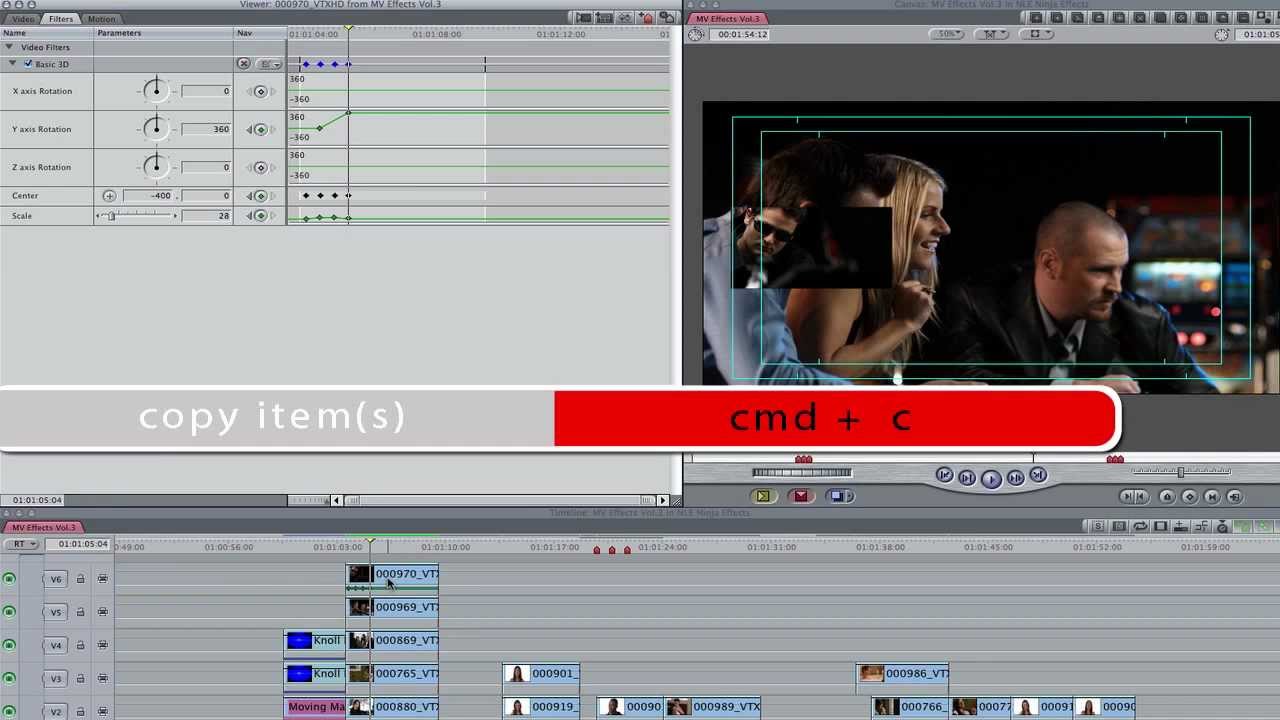 NLE Ninja Effects Tutorial (FCP Tutorial #13): Music Video Effects ...
