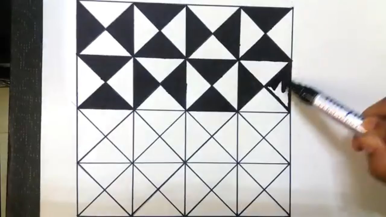 How TO Draw Basic Design Step By Step With Marker Pen..for class six to ...