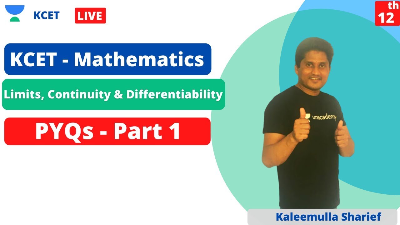 KCET - Mathematics | PYQs on Limits, Continuity & Differentiability ...
