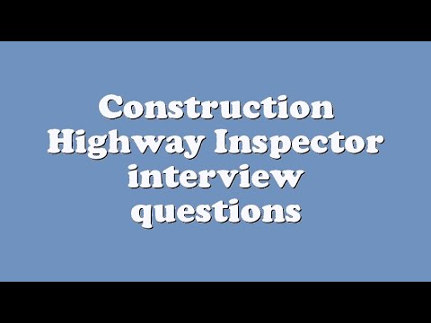 Construction Highway Inspector interview questions - YouTube