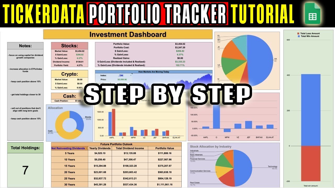 Tickerdata DIY Investor Tool Kit Tutorial! (Google Sheets Portfolio Tracker) - YouTube