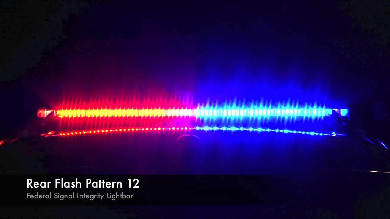 Federal Signal Integrity Lightbar Flash Patterns - YouTube