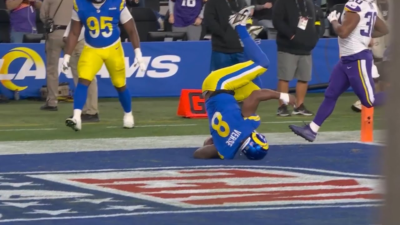 Sam Darnold fumbles and Jared Verse recovers for a 57-yard Scoop-and ...