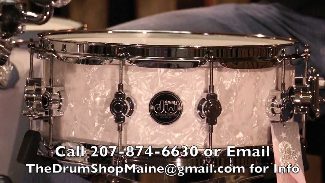 DW Performance Series Snare Drum in White Marine Pearl, 5.5x14 - YouTube