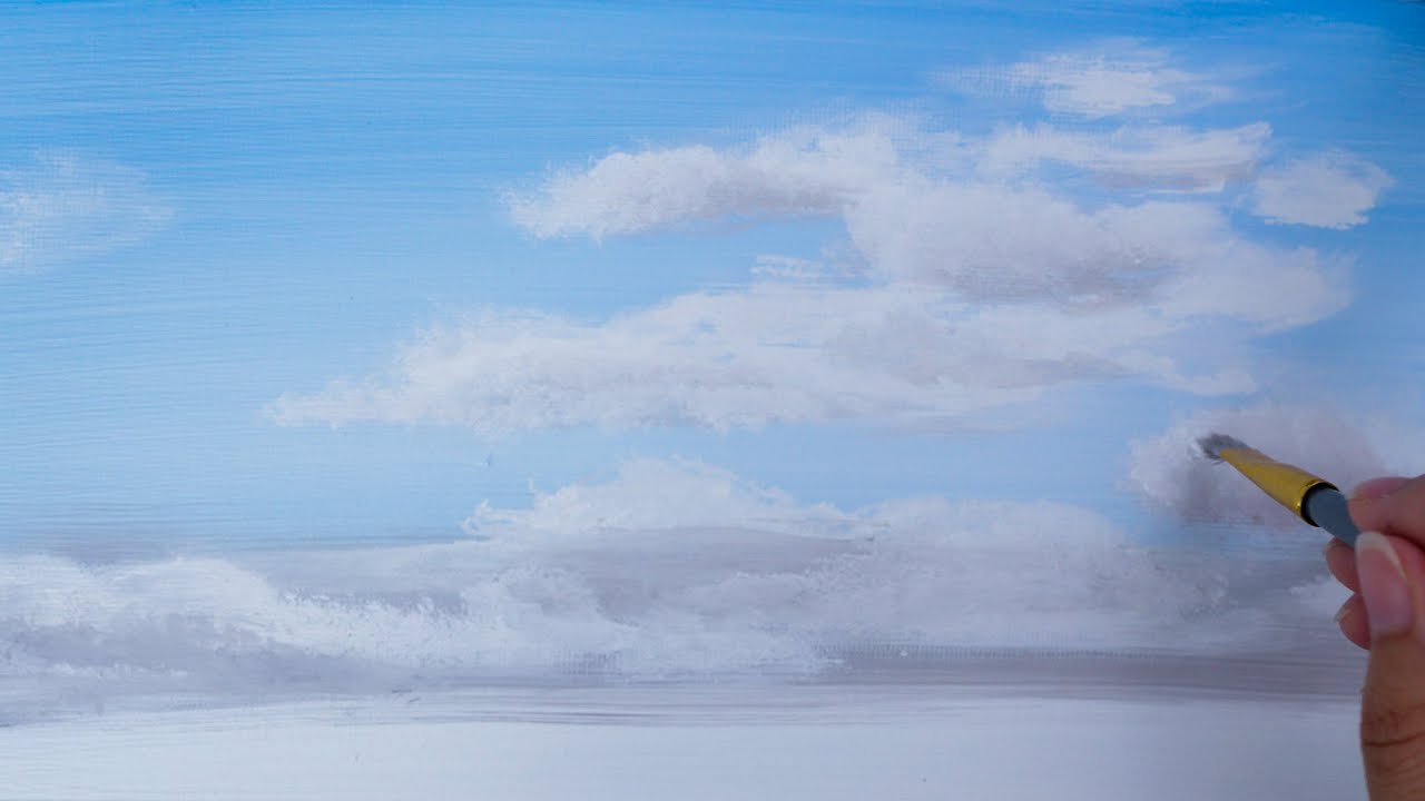 Acrylic Painting For Beginners I Clouds In The Sky Painting I Painting ...