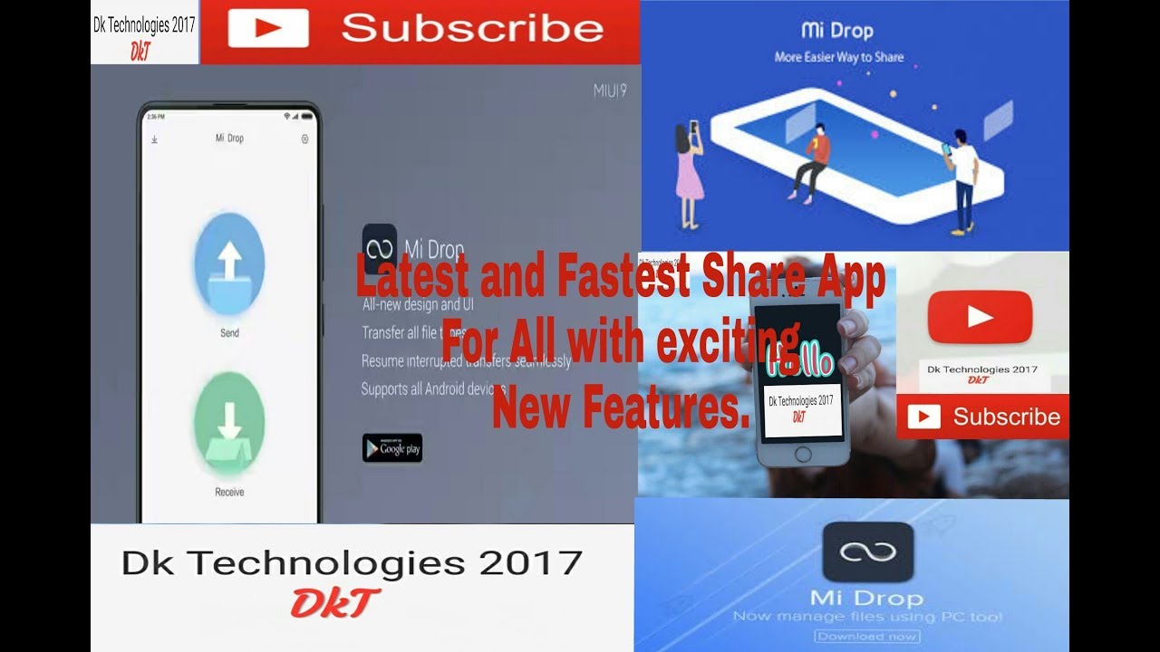 Latest Share App Mi Drop. MIUI 9 Feature. How to Use Mi Drop. - YouTube