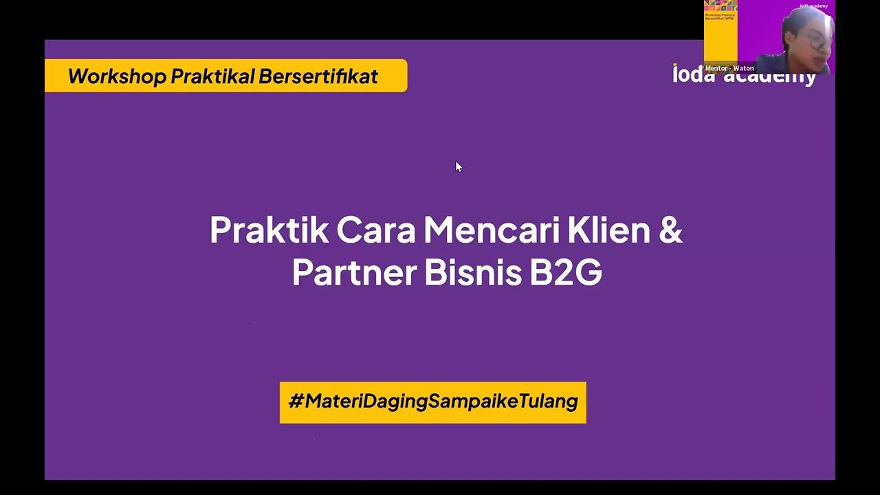 WPB_Praktik Cara Mencari Klien & Partner Bisnis B2G - YouTube