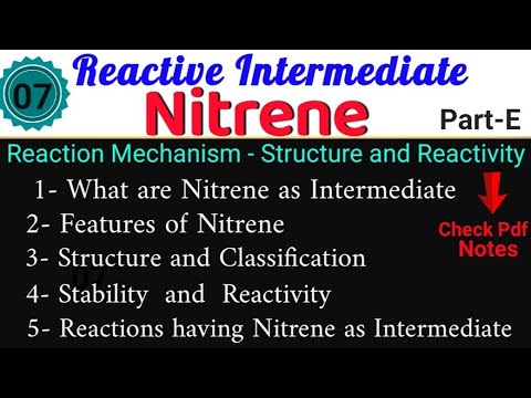 Nitrene -Reaction Intermediate|| ORGANIC CHEMISTRY || MSc 1sem #Notes ...