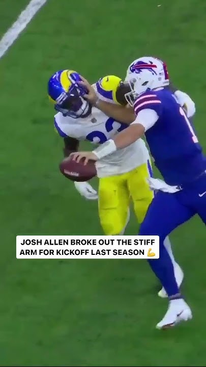 MEAN Josh Allen stiff arm 😤💪 - YouTube
