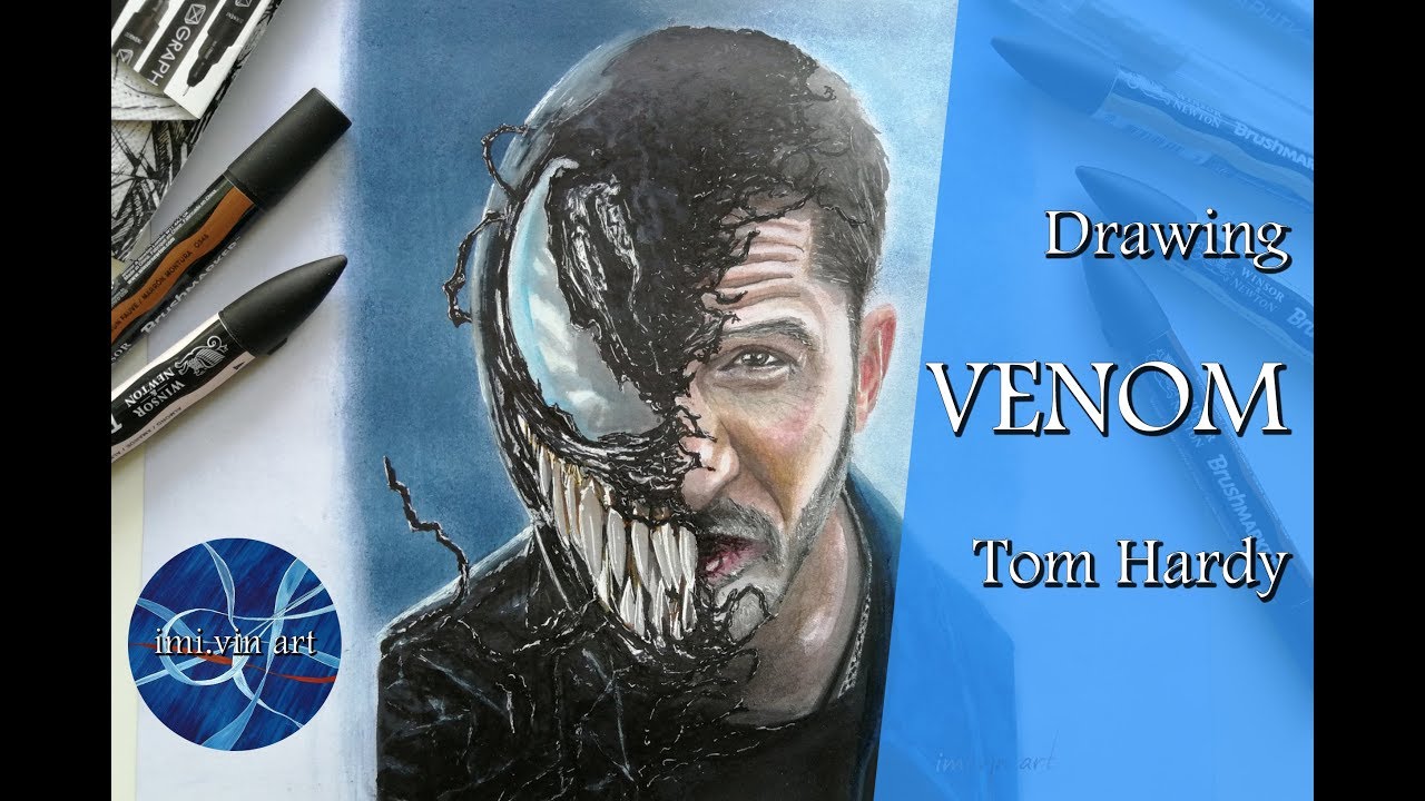 Venom - Drawing VENOM - TOM HARDY - MARVEL - Timelapse - Speed drawing ...