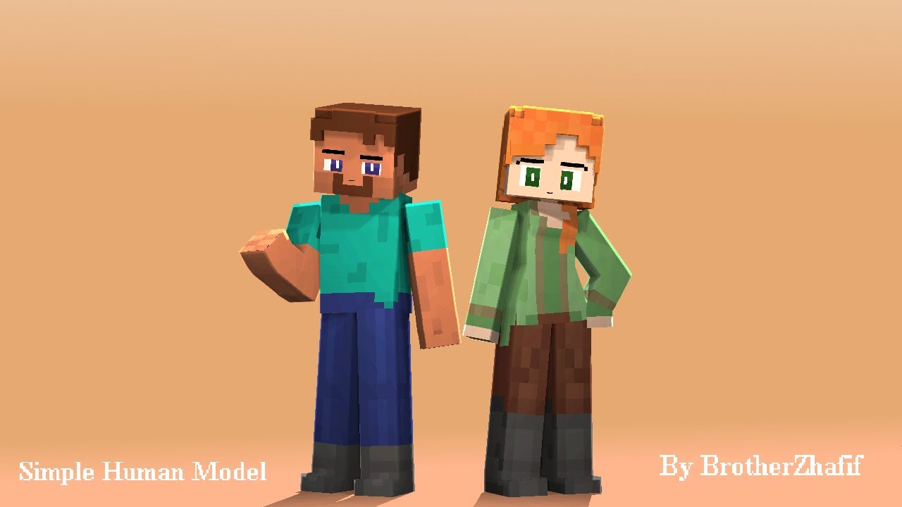 [ Mineimator ] BrotherZhafif Minecraft Human Model Download - YouTube
