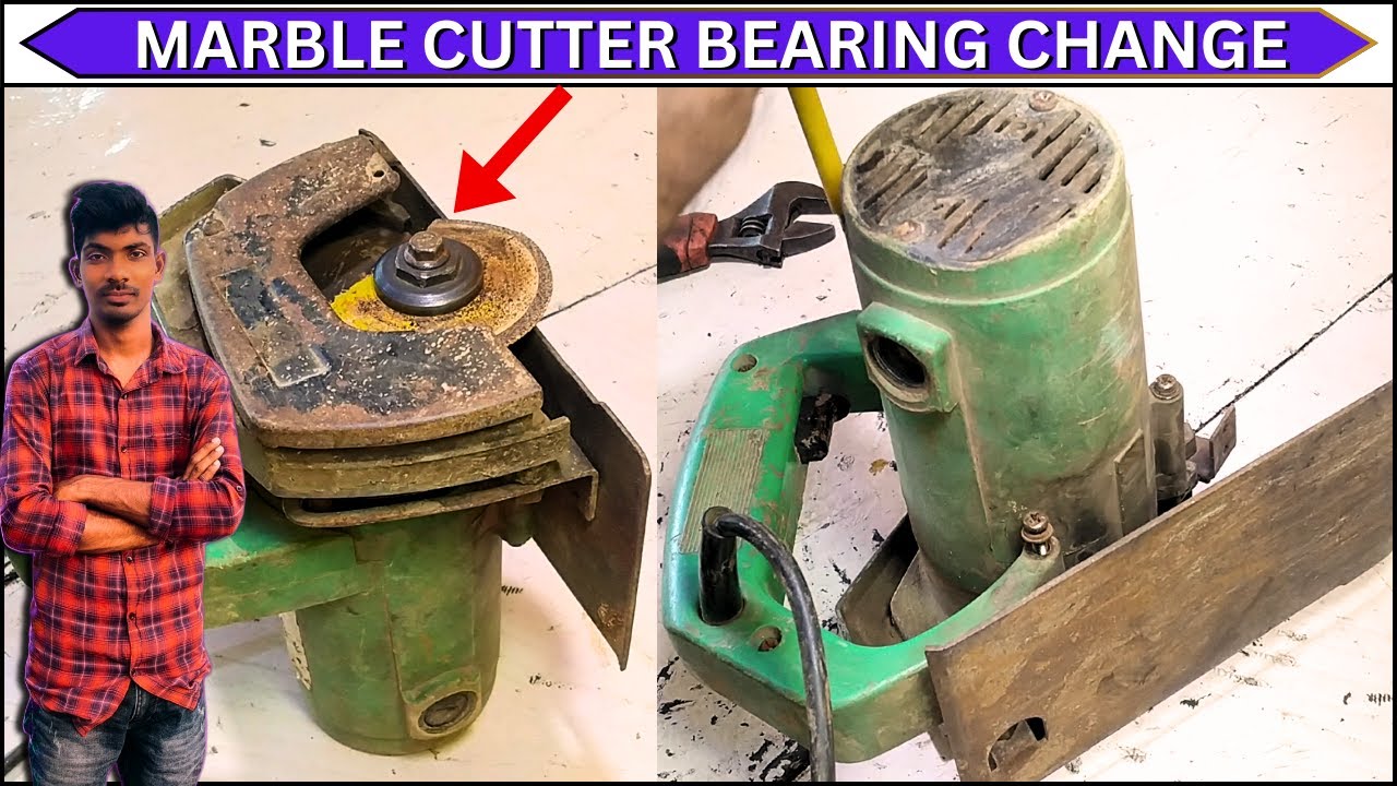 cutter machine vibration problem solve || marble cutter bearing change ...