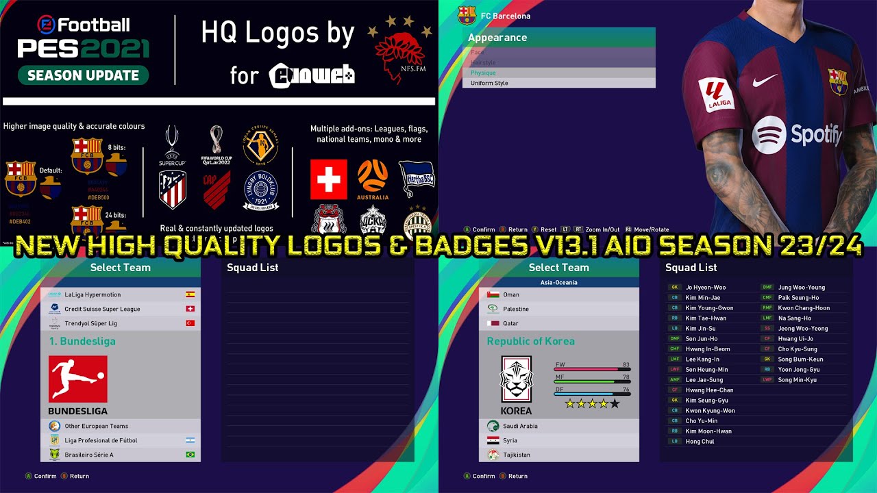 NEW HIGH QUALITY LOGOS & BADGES V13.1 AIO SEASON 23/24 | ALL PATCH ...