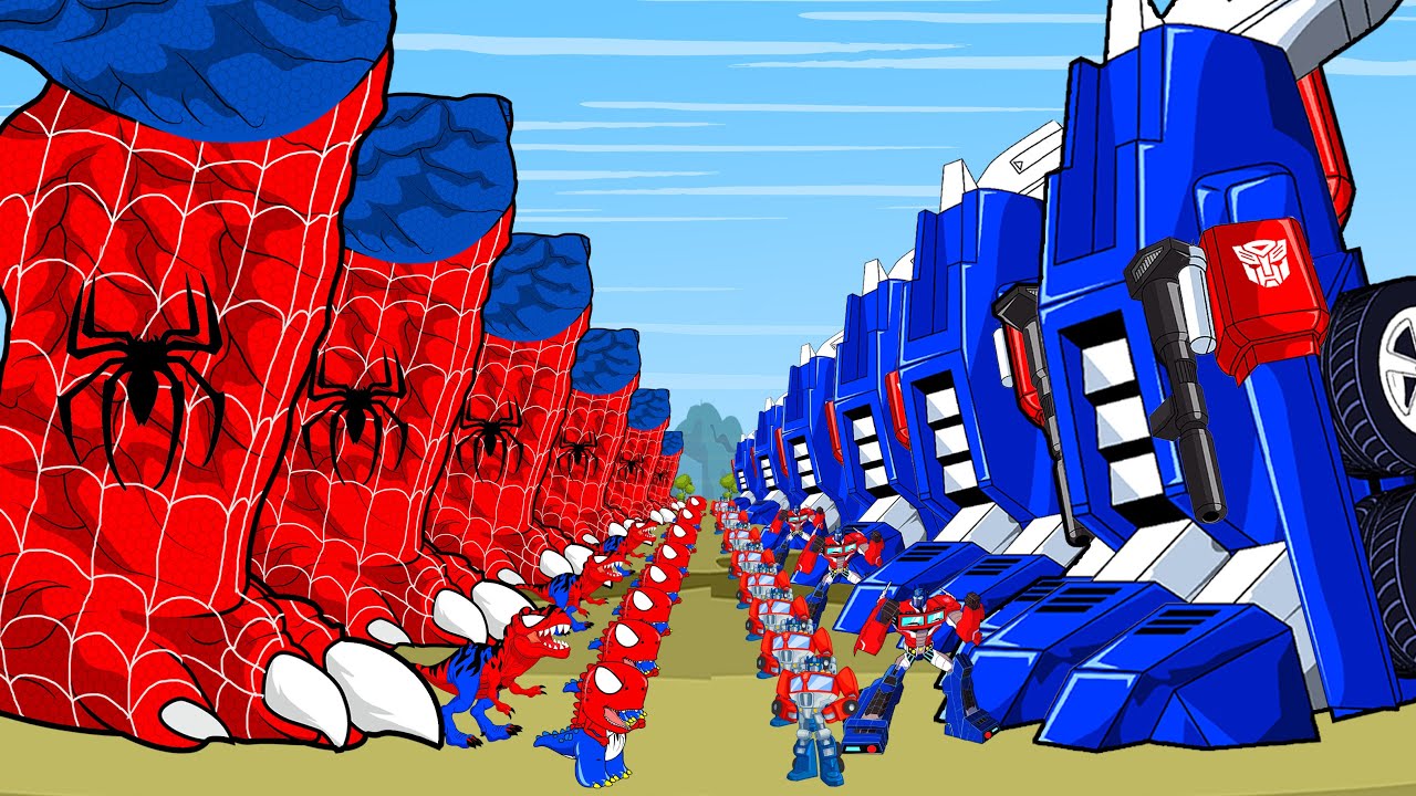 TRANSFORMER ROBOT vs SPIDER BRACHIOSAURUS, T-REX, GODZILLA: The Best ...