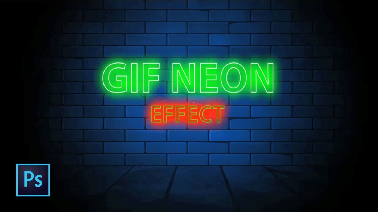 Gif Animated Neon Effect Creation In Adobe Photoshop CC Full Tutorial ...