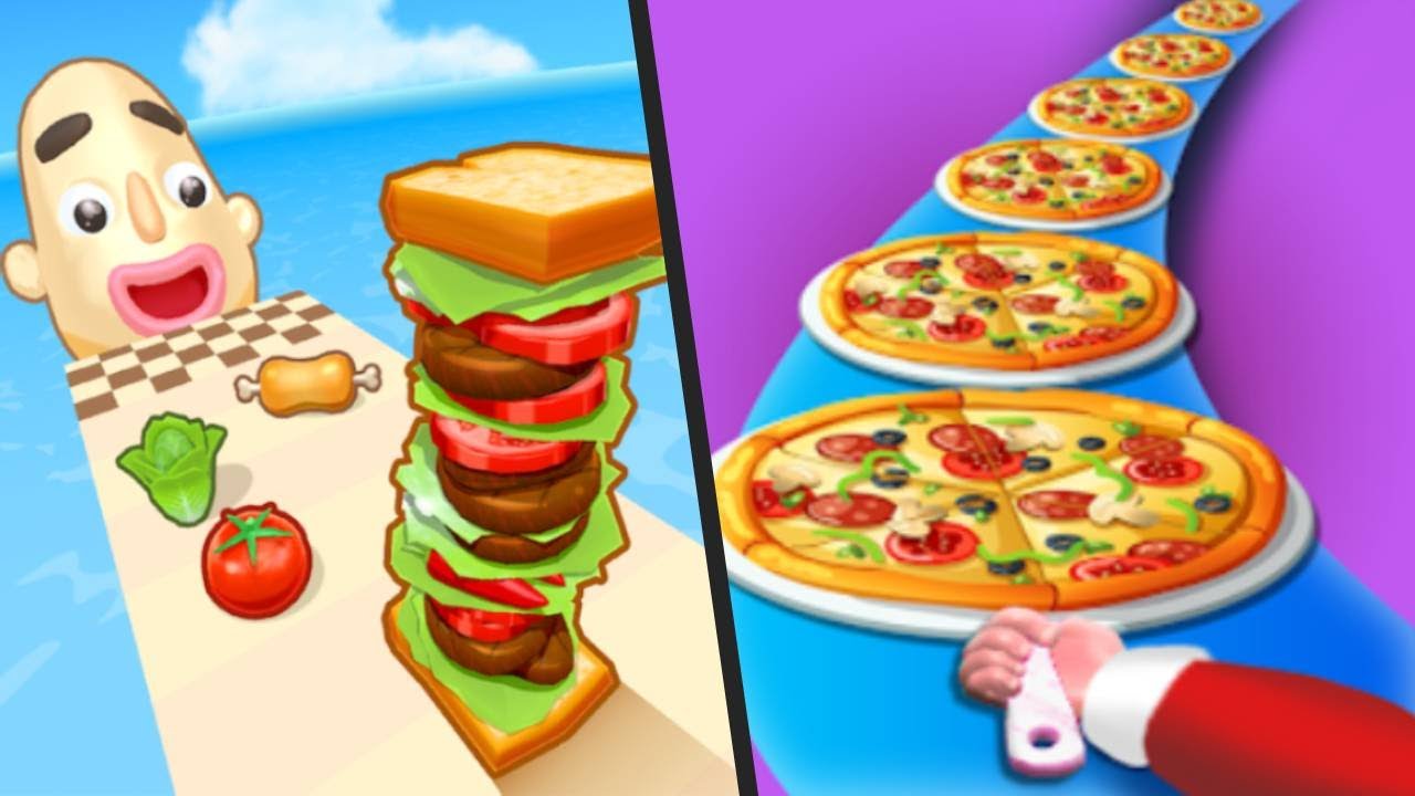 SANDWICH RUNNER vs PIZZA STACK - Gameplay Max update Mega Levels Android APK - YouTube