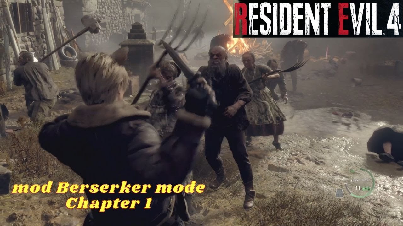 Resident evil 4 remake mod berserker mode chapter 1 full gameplay - YouTube