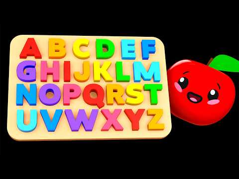 ABC Song 🧩 🍎 Alphabet ABC Puzzle |  Dancing Fruit Baby Sensory Video Visual Stimulation Animation