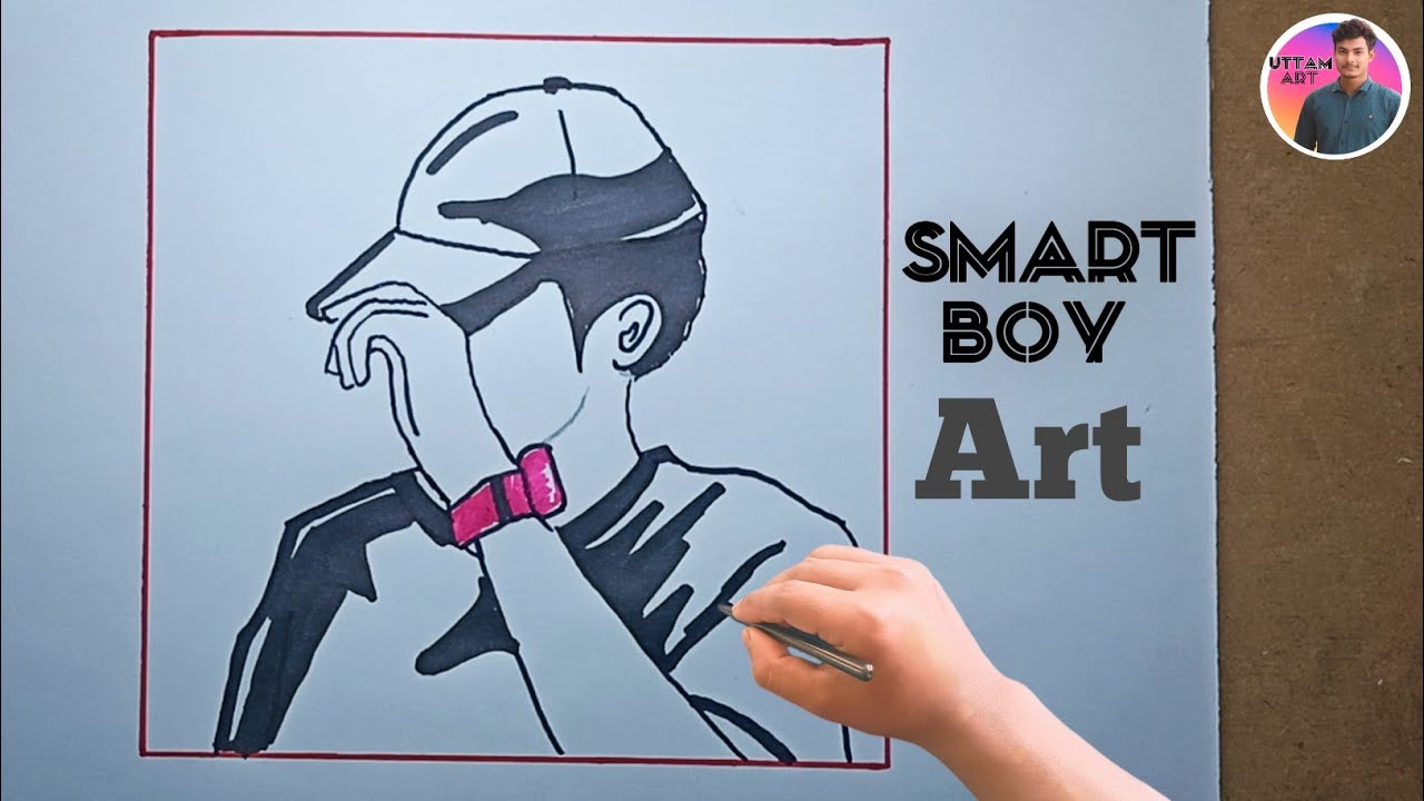 How to draw a Handsome Boy || step by step || Marker Pen - YouTube