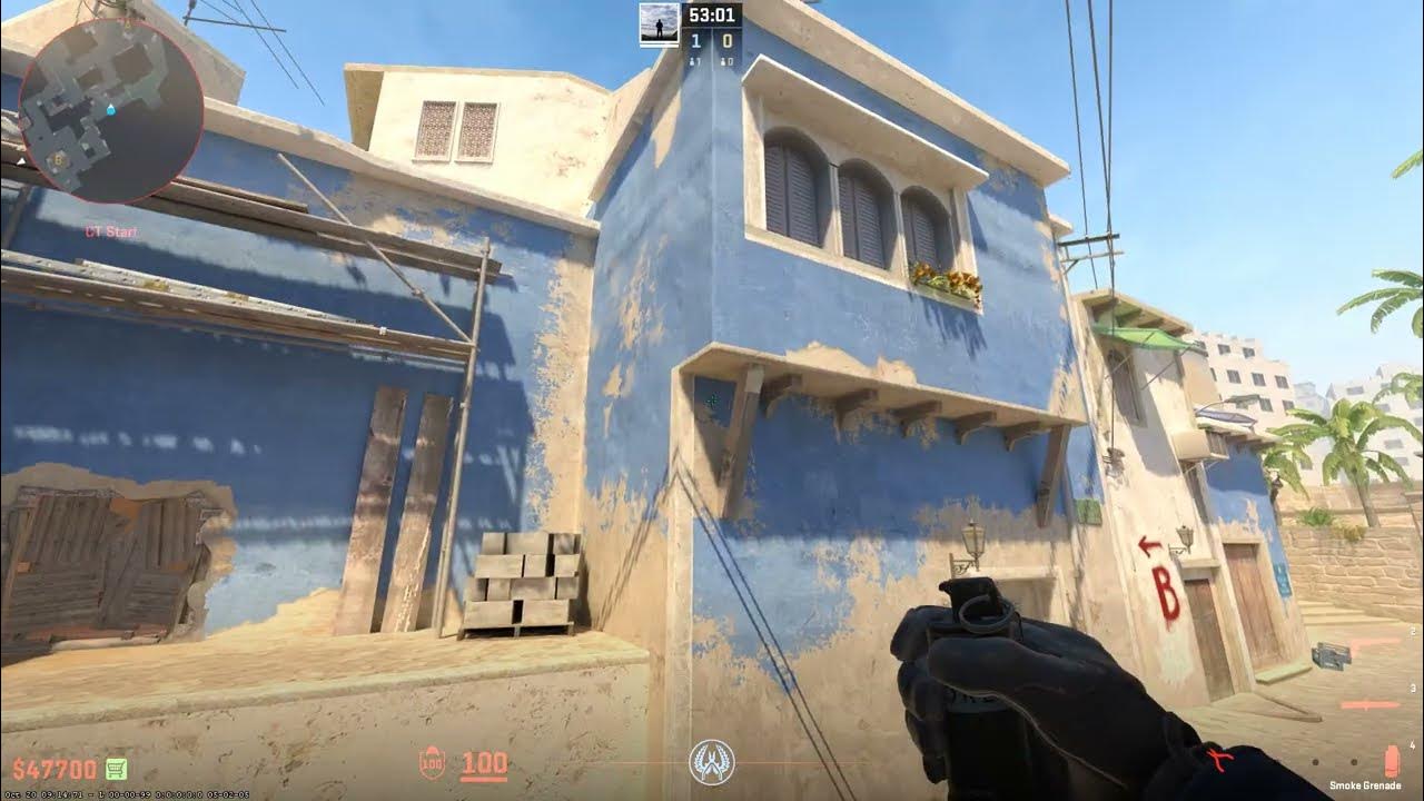 CS2 Mirage | CT A retake from spawn to A ramp Smoke - YouTube