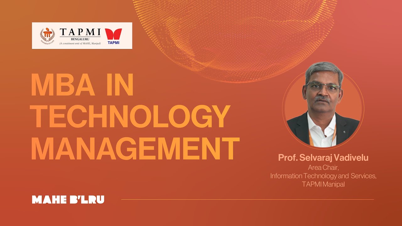 Discover the Ideal MBA-Technology Management Candidate | Prof. Selvaraj Vadivelu - YouTube
