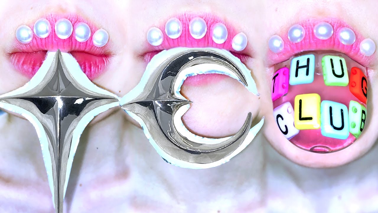 떠그클럽 젤리 먹방 ASMR THUG CLUB JELLY PIERCING PUDDING CLEAR GUMMY eating ...