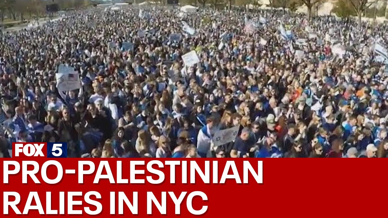 NYC sees pro-Palestinian rallies as thousands march for Israel in DC ...