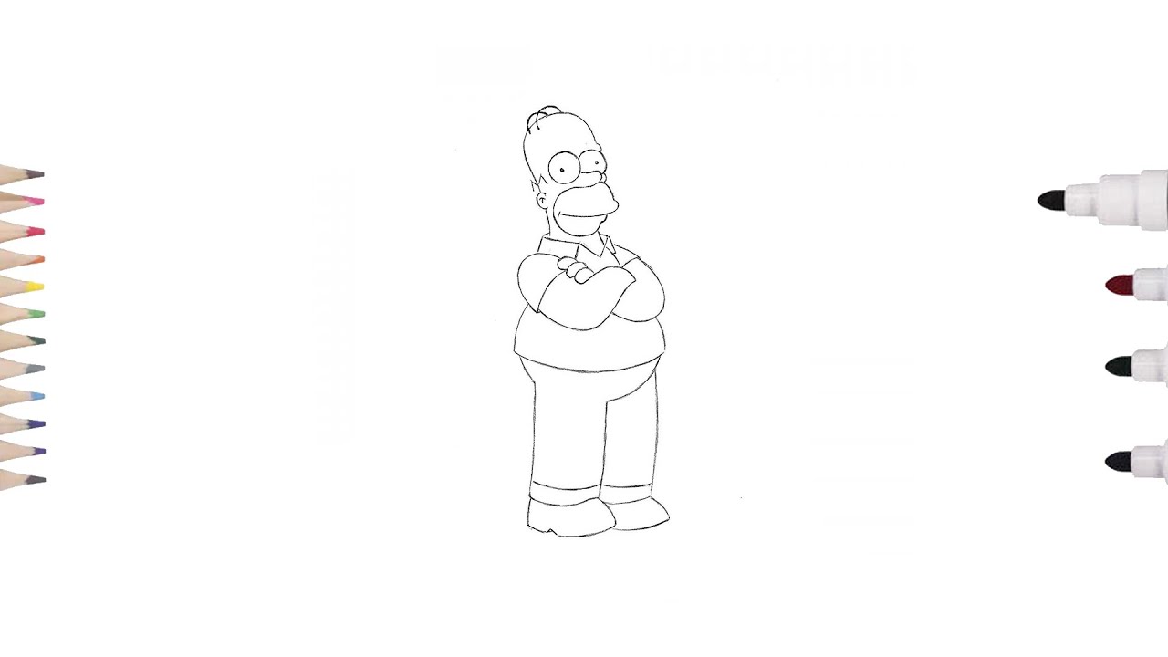 How to draw a Homer Simpson | step by step | easy and simple - YouTube