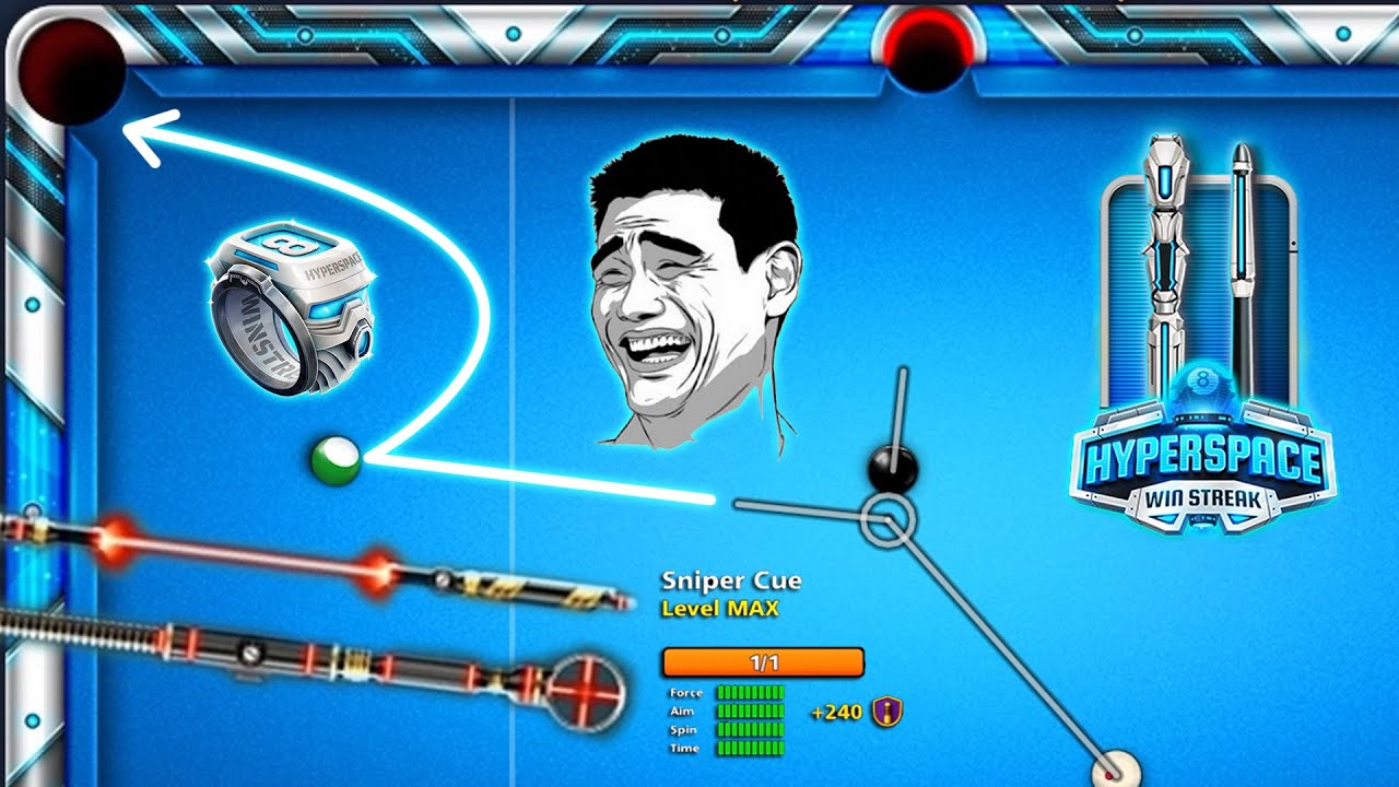 8 Ball Pool - New Hyperspace Win Streak and New Ring with SNIPER CUE ...