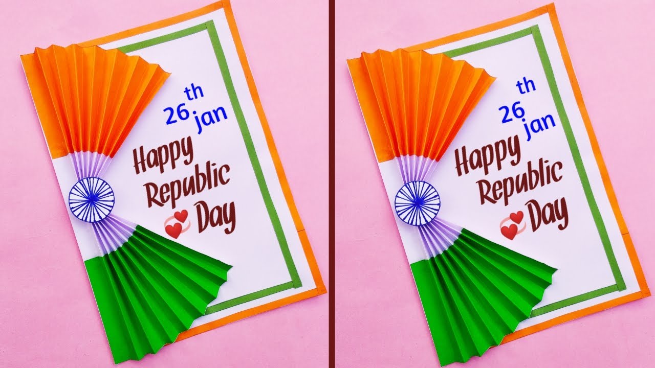 Republic day card making / DIY republic day greeting card / Republic ...
